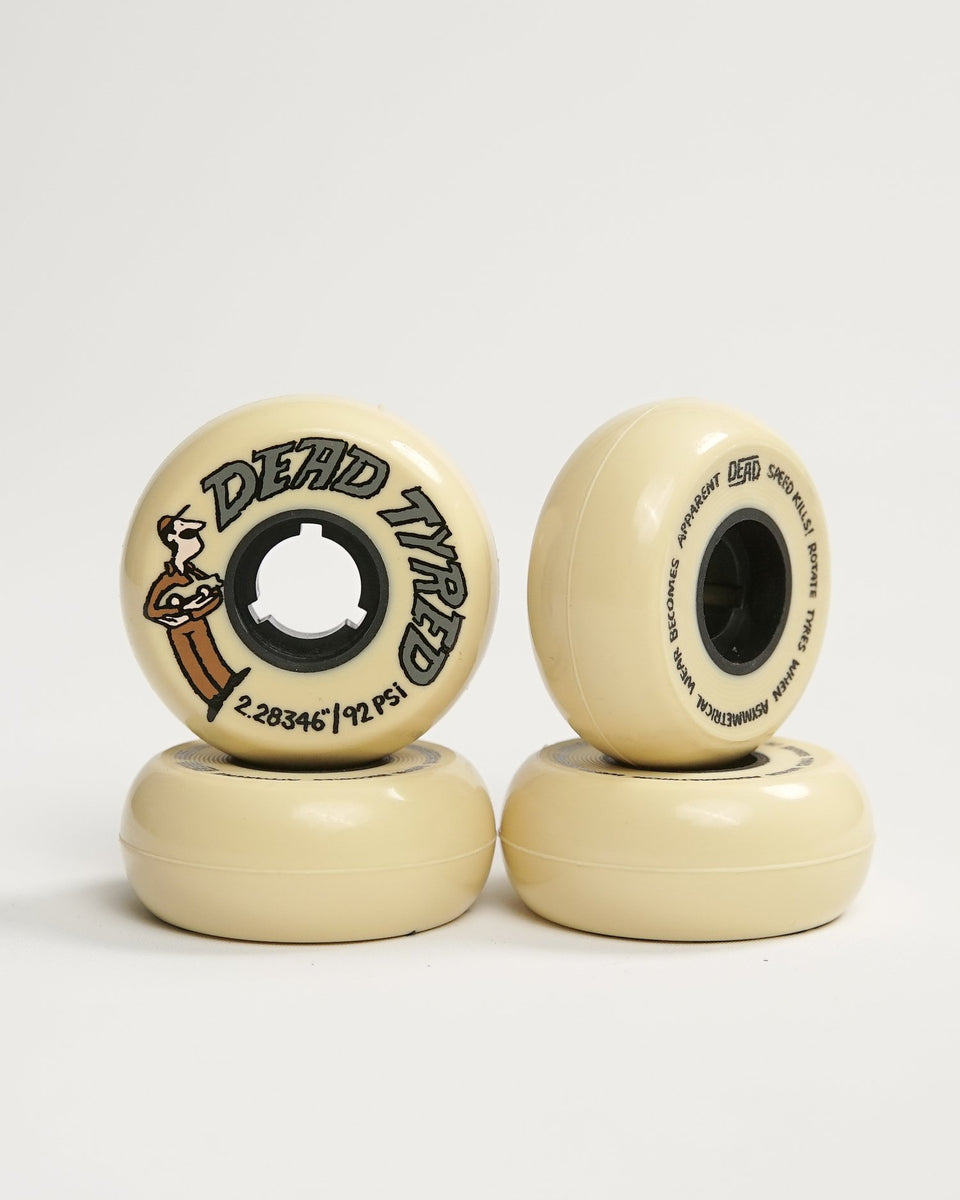 DEAD WHEELS - DEAD TYRED - 58MM/92A - ECRU – Rampant skate shop