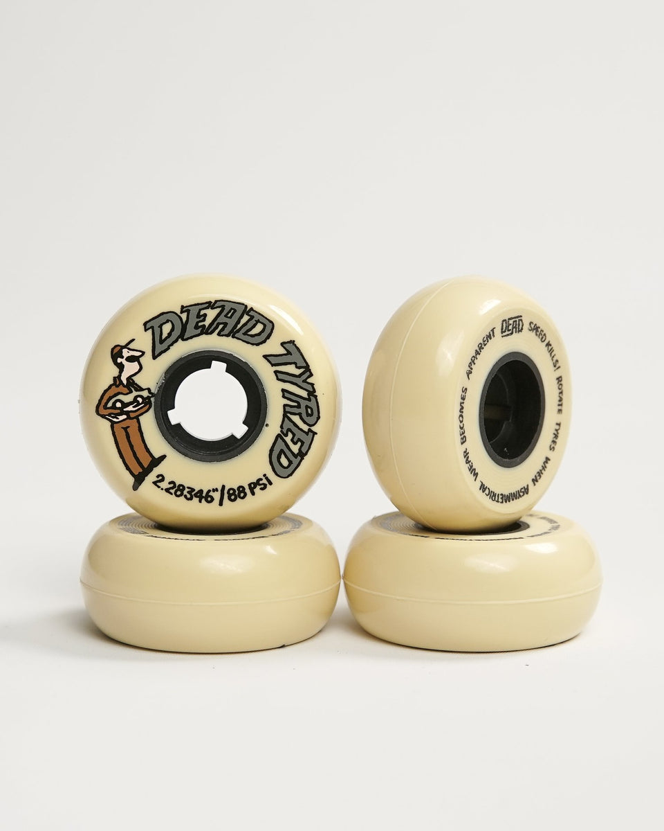 DEAD WHEELS - DEAD TYRED - 58MM/88A - ECRU – Rampant skate shop