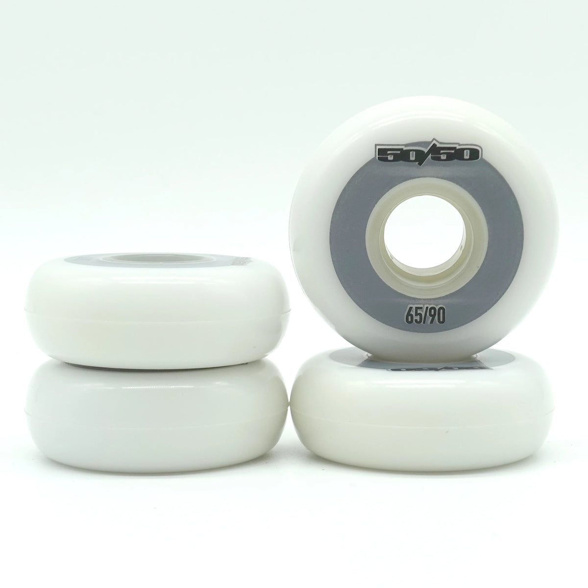 50/50 Wheels 65mm 90a - white – Rampant skate shop
